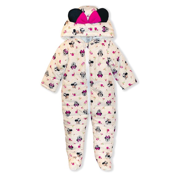 Disney | Jackets & Coats | Disney Girls Minnie Mouse Hooded Puffer Pram ...